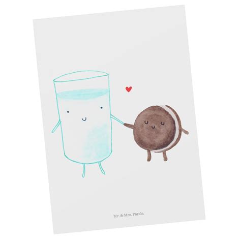 Mr And Mrs Panda Postkarte Milch And Keks Weiß Geschenk Kekse Motiv