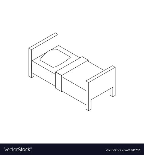 Single Bed Icon Isometric 3d Style Royalty Free Vector Image