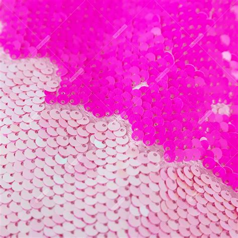 Pale Pink And Neon Pink Reversible 5mm Sequin Fabric Oneyard