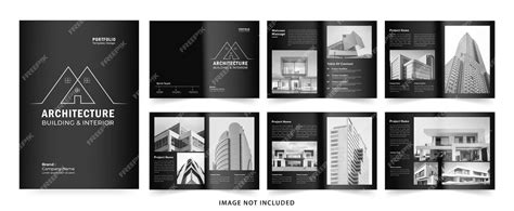 Архитектурное портфолио или интерьерное портфолио или портфолио недвижимости шаблон фотоальбома