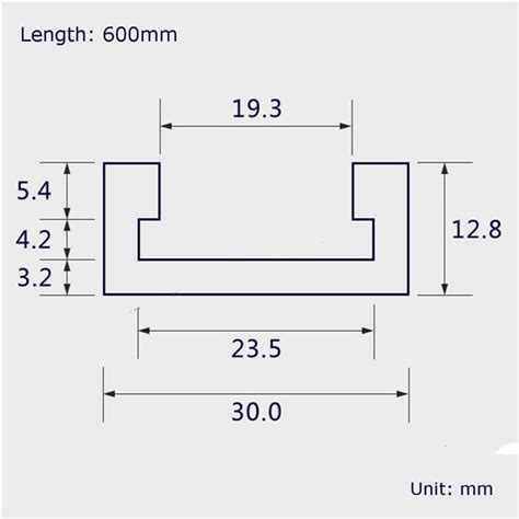 600mm Aluminum Alloy T Track Wood Working 30x12 8mm T Slot Miter Track Electronic Pro