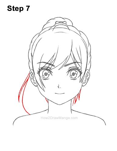 How To Draw A Manga Girl With A Ponytail Front View Step By Step Pictures How 2 Draw Manga