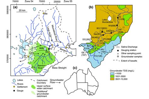 A Map Of The Barwon Catchment Showing Major Rivers General Download Scientific Diagram