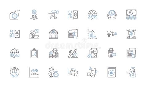 Asset Planning Line Icons Collection Investment Strategy Portfolio Allocation Management