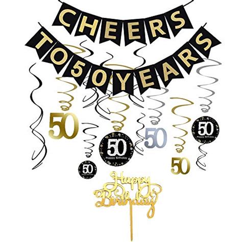 Buy 50th Birthday Decorations Kit Cheers To 50 Years Banner Sparkling