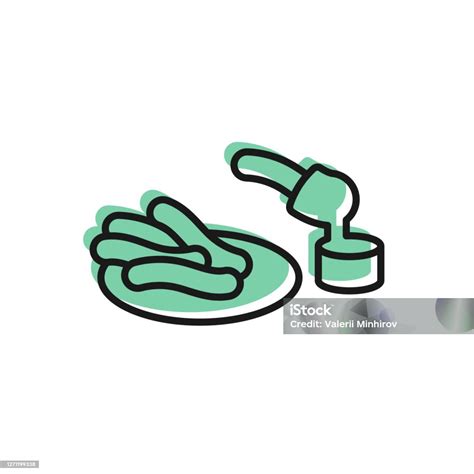 검은 색 줄 츄로스와 흰색 배경에 고립 된 초콜릿 아이콘 전통적인 국가 스페인 디저트 유럽 길거리 음식 벡터 검은색에 대한 스톡