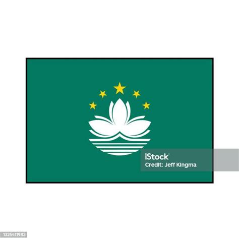 마카오의 국기 는 아시아 국가 푸시 버튼 개념에 대한 고립 된 흰색에 중국 버튼 원의 반 자치 영토 국가 관광명소에 대한 스톡