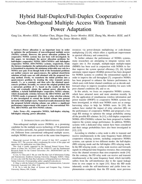 Pdf Hybrid Half Duplexfull Duplex Cooperative Non Orthogonal