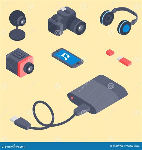 Vector Set Of Isometric Computer Devices Icons Wireless Technologies