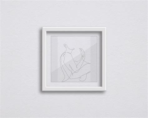 Erotic Line Art Couple Sketch Sex Drawing Nude Poster Printable