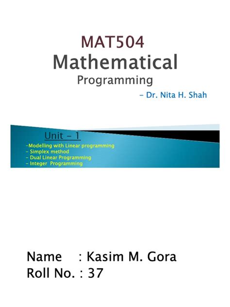 Or Unit 1 With Mcq Pdf Pdf Linear Programming Mathematical
