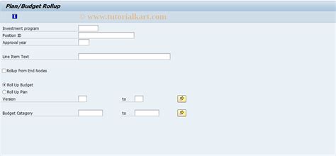 IMBPUP SAP Tcode Plan Budget Rollup