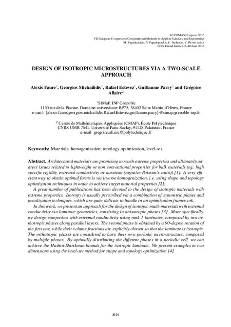Pdf Design Of Isotropic Microstructures Via A Two Scale Approach