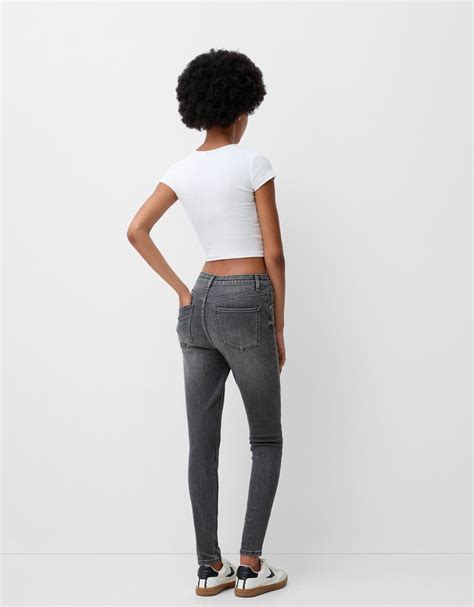 Super High Waist Skinny Jeans Women Bershka