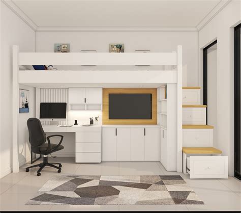 Bunk Bed With Desk 3d Model Turbosquid 2065503