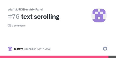 Text Scrolling · Issue 76 · Adafruitrgb Matrix Panel · Github