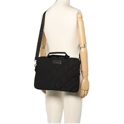 Marc Jacobs Quilted Nylon Laptop Bag 4s4scp001s02 Black Signature Logo