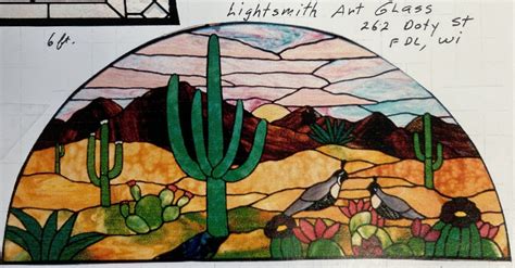 Desert Sunset Stained Glass Pattern Digital Download South Western