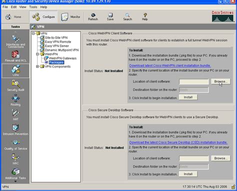 Sdm을 사용하는 Ios의 Ssl Vpn Clientsvc 컨피그레이션 예 Cisco