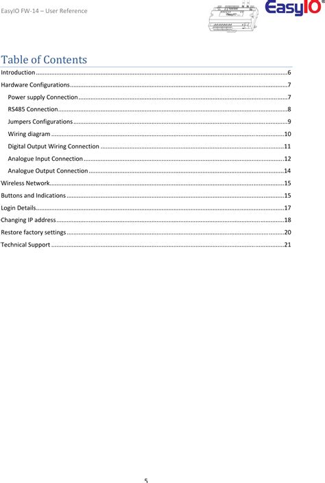 Easyio Fw14 Building Automation System User Manual