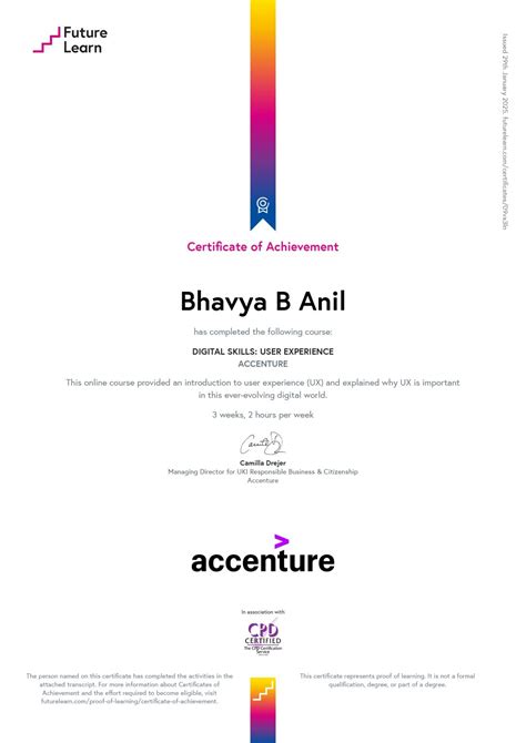 Accenture Futurelearn Userexperience Userjourney Uxui Visualdesign Bhavya B Anil