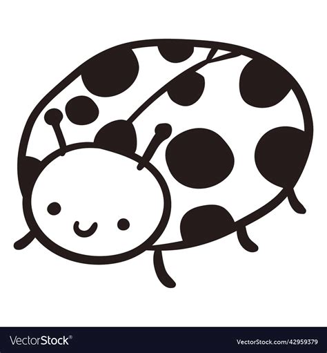 Cute Ladybug Outline High Quality Royalty Free Vector Image