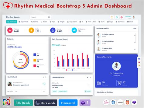 Rhythm Medical Bootstrap Admin Dashboard Multipurpose Themes