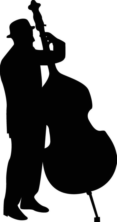 Male Jazz Upright Bass Player Silhouette In Standing Position 53335863 Vector Art At Vecteezy