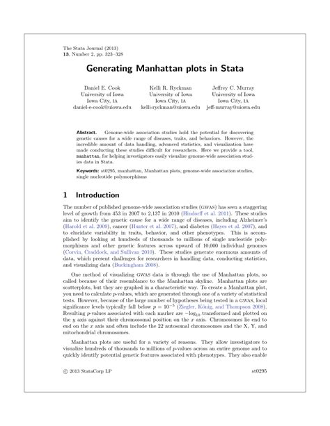 PDF Generating Manhattan Plots In Stata