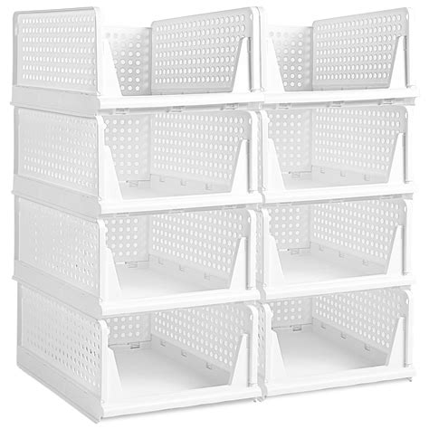 Sieral 8 Pcs Foldable Closet Organizers Plastic Clothes Organizer