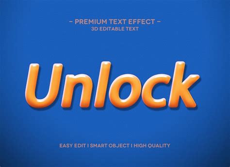 Premium Psd Unlock Text Effect Style Template
