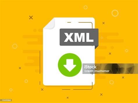 Ilustración De Descargue El Archivo De Icono Xml Con La Etiqueta