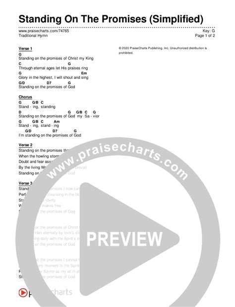 Standing On The Promises Simplified Chords Pdf Traditional Hymn