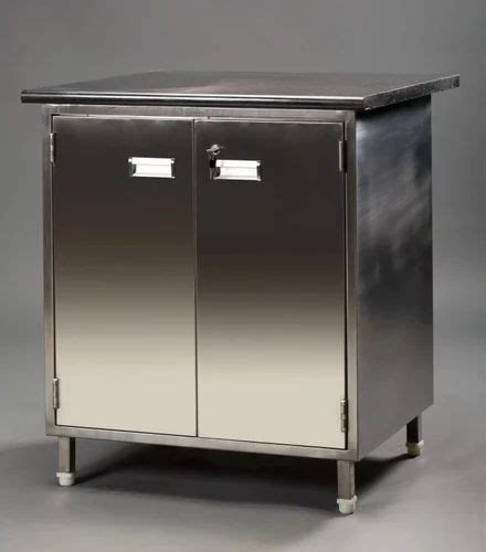Silver Floor Mounted Stainless Steel Storage Cabinet For Hospital At