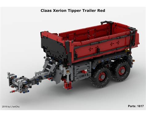 Lego Moc 32737 Claas Xerion Tipper Trailer Red Technic Model 2019