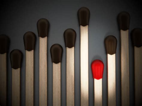 370 Standing Out From The Crowd Match Matchstick Individuality Stock