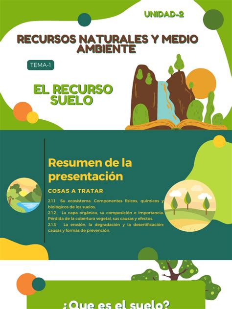 Presentacion Unidad 2 Tema 1 El Suelo Pdf Suelo Agua