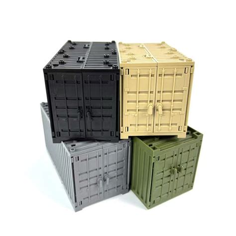 Moc Military Container Building Blocks Box Toys Ww2 War Base Technical