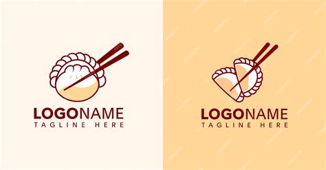 Premium Vector Minimalist Cute Dumpling Momo With Chopstick Logo