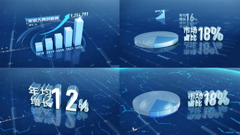 质感柱状图饼状图ae模板下载