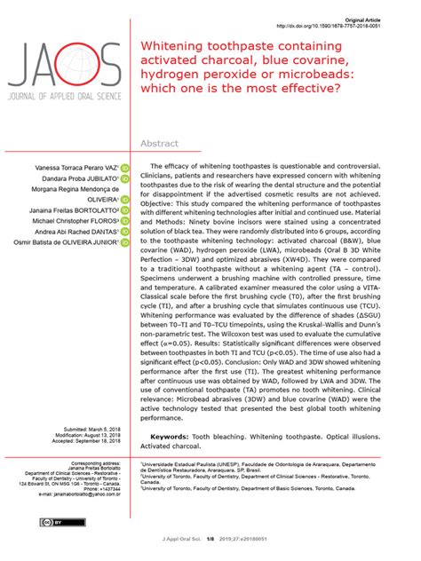 Whitening Toothpaste Containing Charcoal Blue Covarine Hydrogen Peroxide Or Microbeads 2019