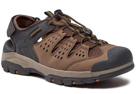 SKECHERS BRĄZOWE MĘSKIE SKÓRZANE SANDAŁY SKECHERS Sport Sklep