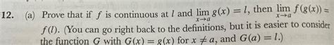 Solved X A X A A Prove That If F Is Continuous At I Chegg Com