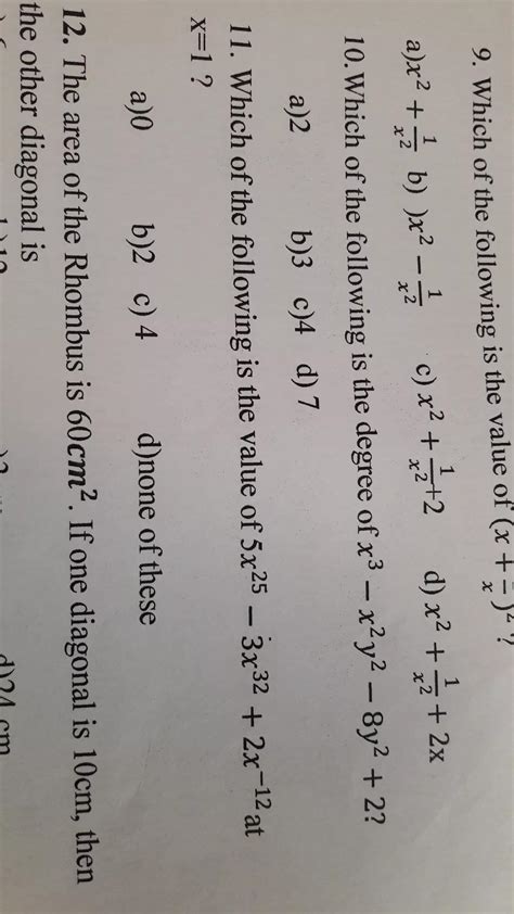 1 What Degree Does X 3 X 2y 2 8y 2 2 Havea 2b 3c 4d 72 Divide I Y