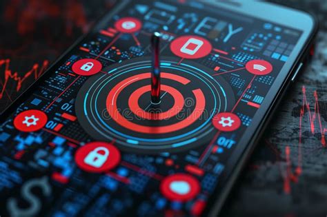 A Smartphone Display Showing A Bullseye Target With A Red Arrow In The