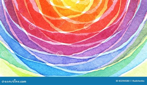 Абстрактные Acrylic радуги и круг акварели покрасили Backgroun Стоковое
