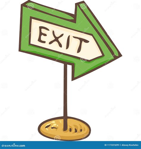 Green Exit Sign Board Stock Illustration Illustration Of Stand