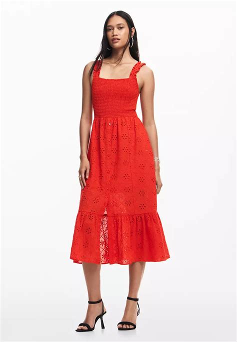 Jual Desigual Desigual Woman Embroidered Midi Dress Original 2025