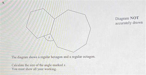 Solved 9 Diagram Not Accurately Drawn The Diagram Shows A Regular Hexagon And A Regular Octag