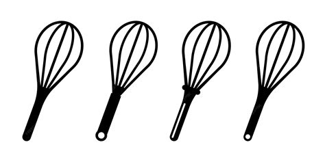Premium Vector Set Of Whisk Vector Icons Black Icons With Beater